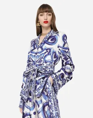 Dolce & Gabbana Majolica-print Twill Pajama Shirt - Multicolor