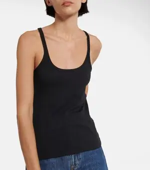TOTEME Cotton-blend Racerback Tank Top - Black