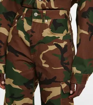 Alessandra Rich Camouflage Cargo Pants