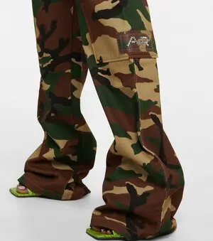 Alessandra Rich Camouflage Cargo Pants