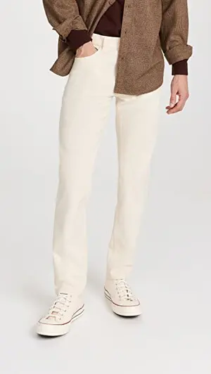 Theory Raffi Neoteric Twill Straight Pants - Warm Ivory
