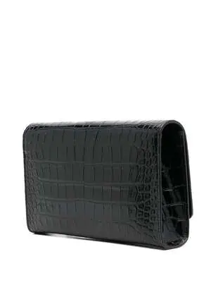 Philipp Plein Crocodile-embossed Crossbody Clutch - Black