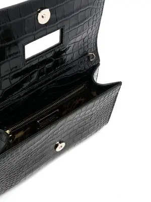 Philipp Plein Crocodile-embossed Crossbody Clutch - Black