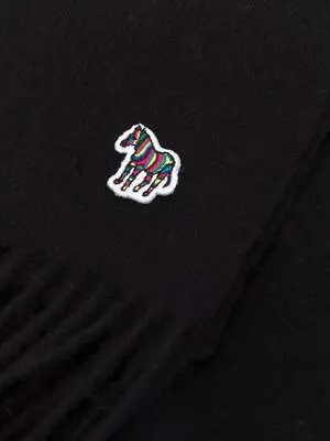 Paul Smith Signature-zebra Fringed Scarf - Black