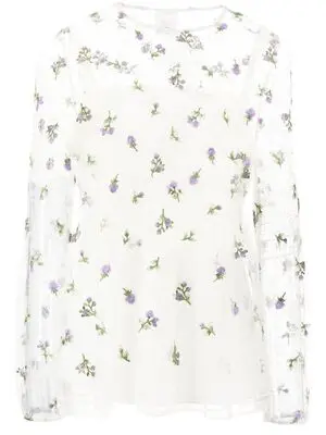 ANNA SUI Floral Embroidered Blouse