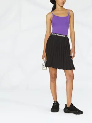 Off-White Logo Band Pleated Mini Skirt