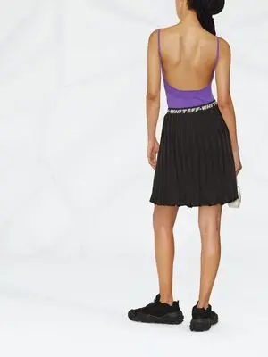 Off-White Logo Band Pleated Mini Skirt