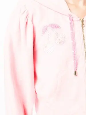 LoveShackFancy Zip-up Appliqué Hoodie