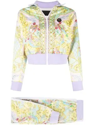 Philipp Plein Baroque Print Tracksuit Set - Green