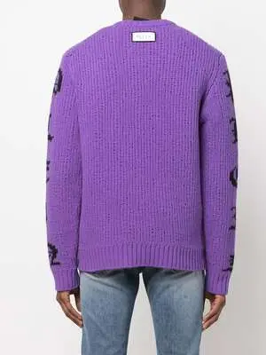 Philipp Plein Skull Embroidered Jumper - Purple