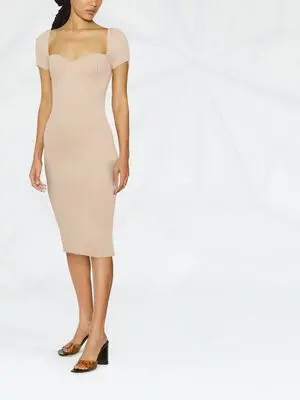 Philipp Plein Rib-knit Midi Dress - Neutrals