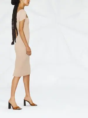 Philipp Plein Rib-knit Midi Dress - Neutrals