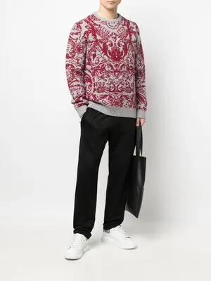 Philipp Plein Intarsia-knit Jumper - Grey