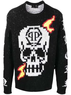 Philipp Plein Skull-detail Knit Jumper - Black