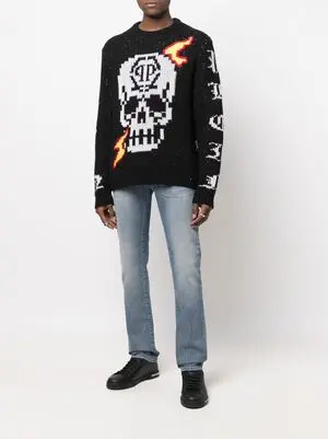 Philipp Plein Skull-detail Knit Jumper - Black