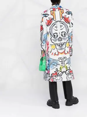 Philipp Plein Agnelli Graffiti-print Coat