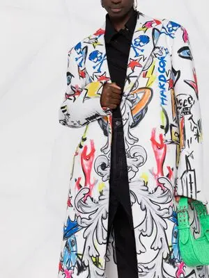 Philipp Plein Agnelli Graffiti-print Coat