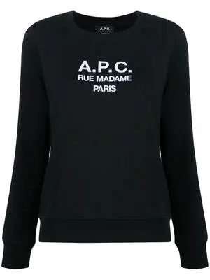 A.p.c. Tina Logo-embroidered Sweatshirt - Black