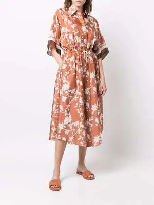 Brunello Cucinelli Floral-print Shirt Dress