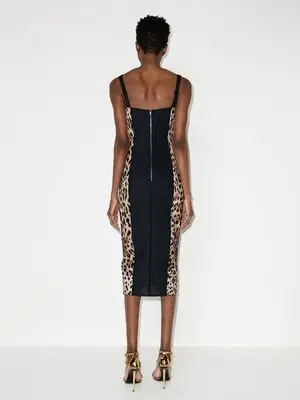 Dolce & Gabbana Leopard-print Midi Dress - Neutrals