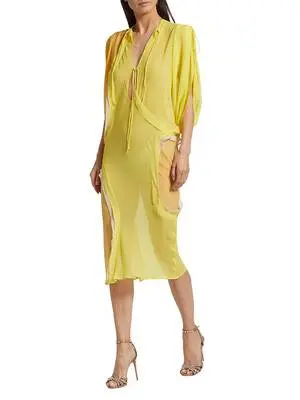 Christopher Esber Silk Draped Dress Size