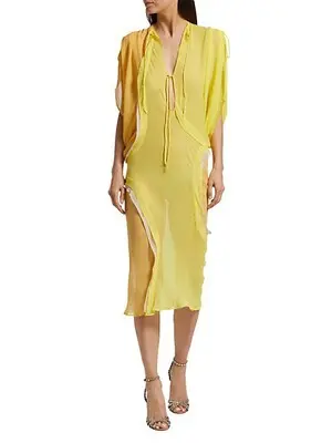 Christopher Esber Silk Draped Dress Size