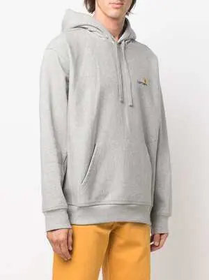 Carhartt Work In Progress Embroidered-logo Cotton Hoodie - Grey