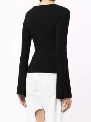 Off-White Logo Print Ribbed Top