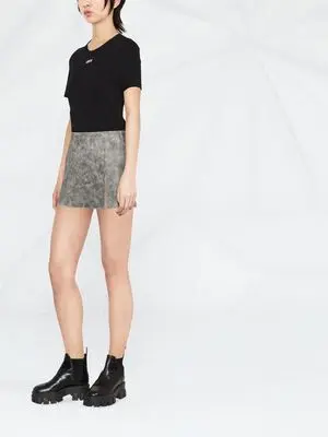 Off-White Logo-print Ribbed T-shirt - Black