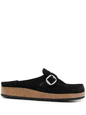 Buckled Suede Mules