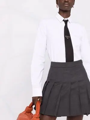 Thom Browne Super 120's Twill Pleated Mini Skirt - Grey