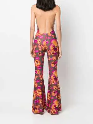 Amen Floral-print Flared Jumpsuit