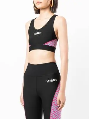 Versace La Greca Logo-print Bralette