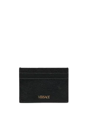 Versace La Medusa Leather Cardholder - Black