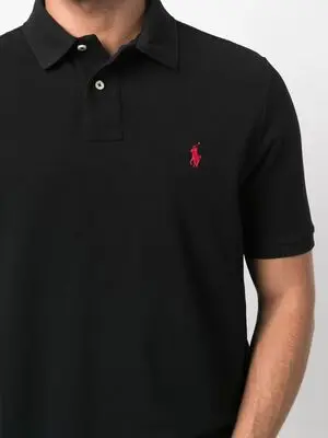 Polo Ralph Lauren Embroidered Logo Polo Shirt - Black