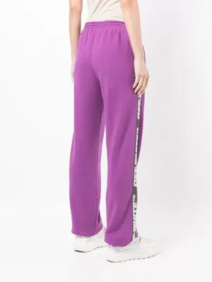 Off-White Logo-tape Cotton Track Pants - Purple