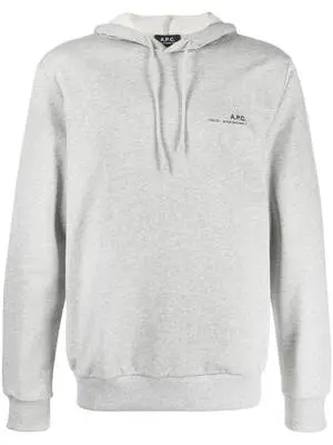 A.p.c. Logo Drawstring Hoodie - Grey