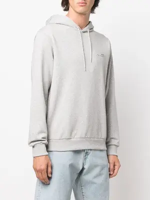 A.p.c. Logo Drawstring Hoodie - Grey