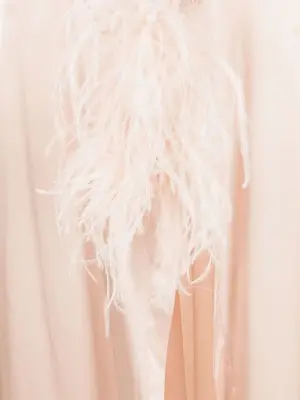 GILDA & PEARL Camille Feather-trim Silk Robe