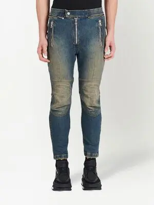 Balmain Two-tone Skinny Jeans - Black