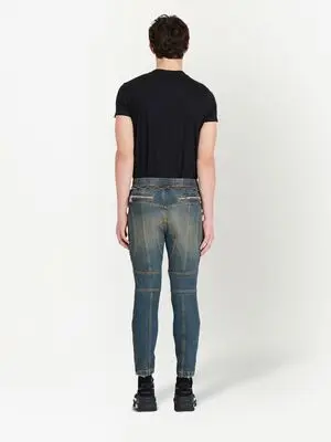 Balmain Two-tone Skinny Jeans - Black