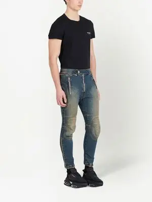 Balmain Two-tone Skinny Jeans - Black