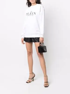 Philipp Plein Logo-print Crew Neck Sweatshirt - White