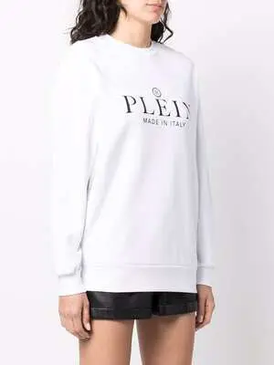 Philipp Plein Logo-print Crew Neck Sweatshirt - White