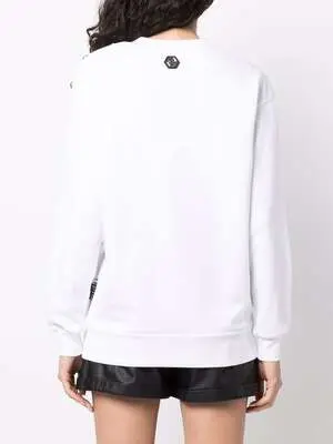 Philipp Plein Logo-print Crew Neck Sweatshirt - White