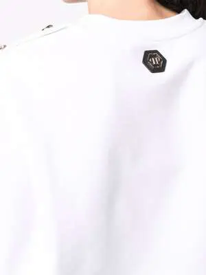 Philipp Plein Logo-print Crew Neck Sweatshirt - White