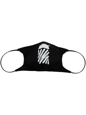 Off-White Diag-stripe Print Face Mask - Black