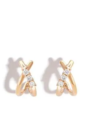 DANA REBECCA DESIGNS 14kt Yellow Diamond Ava Bea Huggie Earrings - Gold