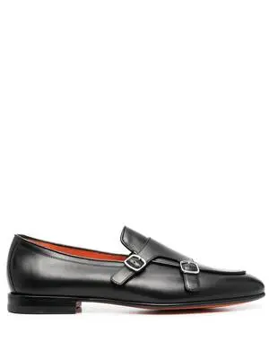 Santoni Leather Monk Shoes