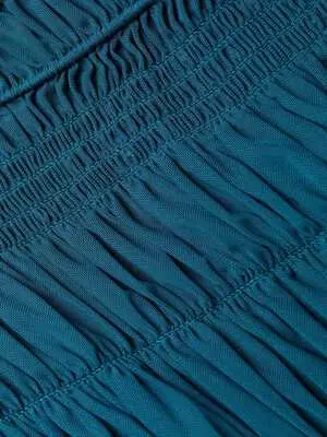 SELF-PORTRAIT Gathered-detail Long-sleeve Dress - Blue